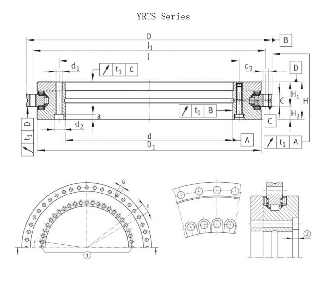 YRTS460 Rotary Table Bearings Yrts Series Industrial Turntable Bearings